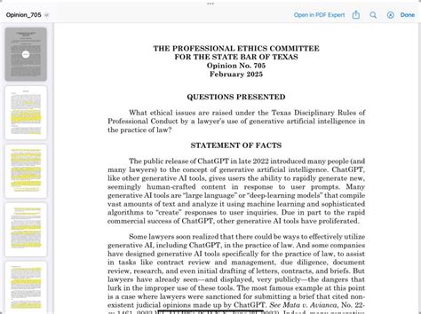 State Bar Of Texas Ethics Opinion 705 On The Use Of Ai