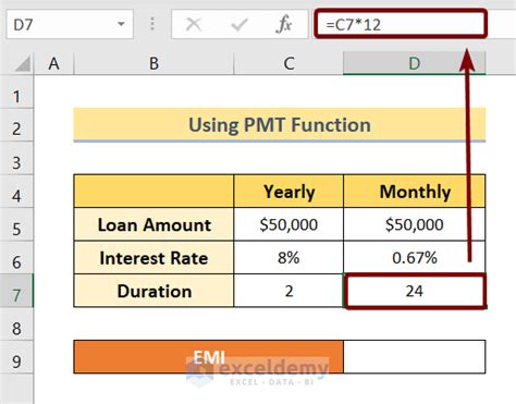 How To Calculate Emi In Excel 2 Effective Ways Exceldemy