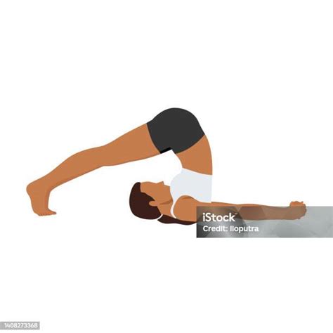 쟁기 포즈 할라사나 운동을하는 여자 흰색 배경에 격리된 플랫 벡터 일러스트 레이 션 보살핌에 대한 스톡 벡터 아트 및 기타 이미지 보살핌 사색 개념 Istock