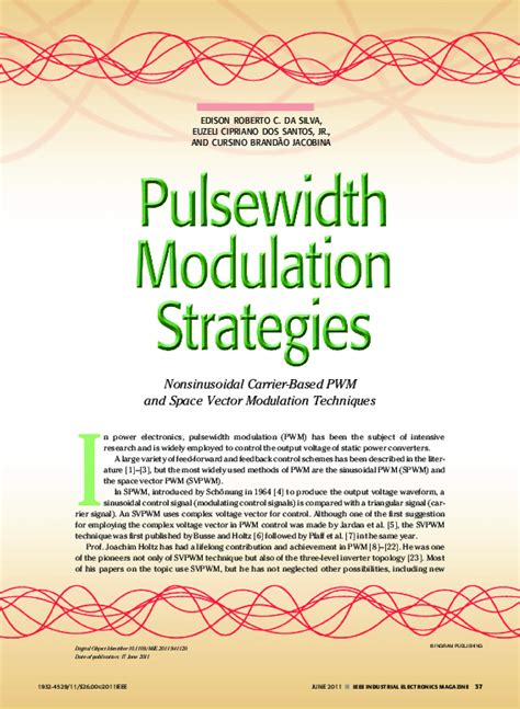 Pdf Pulsewidth Modulation Strategies