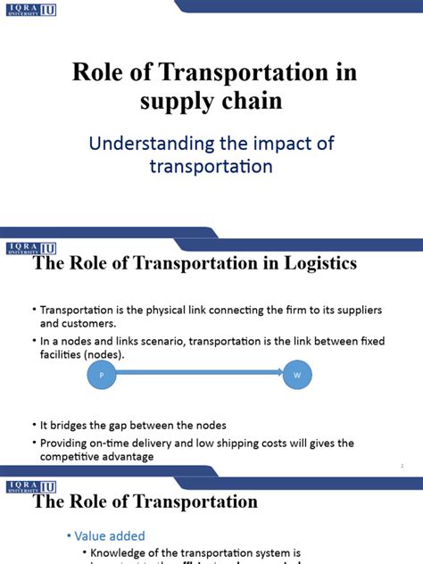 3 Role Of Transportation In Supply Chain Pdf Cargo Containerization