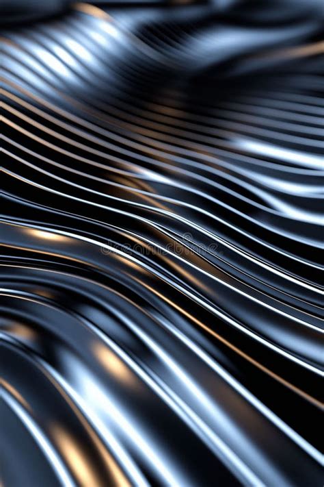 Shimmering Waves Of Metal And Light Create A Mesmerizing Pattern In An Abstract Composition