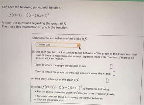 solved consider the following polynomial function x x
