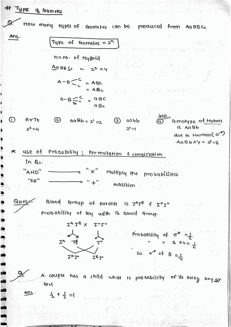 Solution Class 12 Principle Of Inheritance And Variations Full Notes