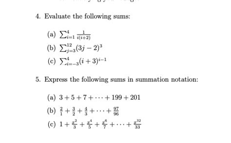 Solved Evaluate The Following Sums A E Ai B Chegg Com