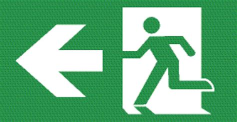 Emergency LED Exit Box Slim Legend Running Man Arrow Left