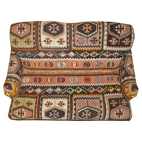 Rare And Stunning Vintage George Smith Kilim Upholstered Howard And Son