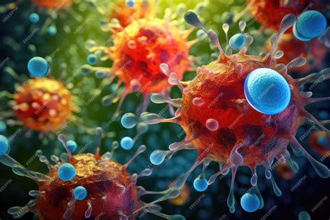 Colorful Computergenerated Immune System Molecules Abstraction