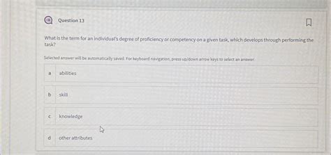Solved Question 13what Is The Term For An Individuals