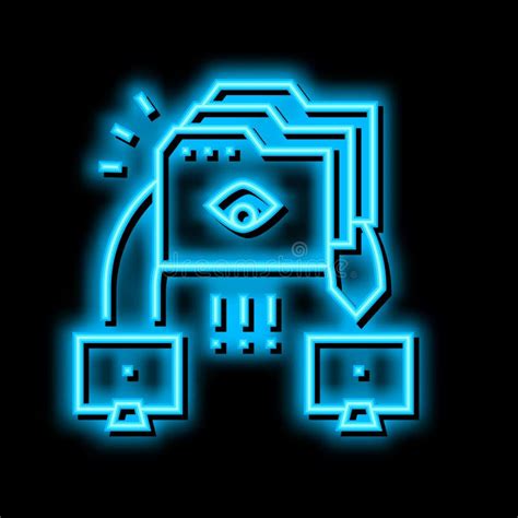 Eavesdropping Attacks Neon Glow Icon Illustration Stock Vector