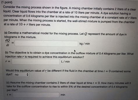 Solved 1 Point Consider The Mixing Process Shown In The
