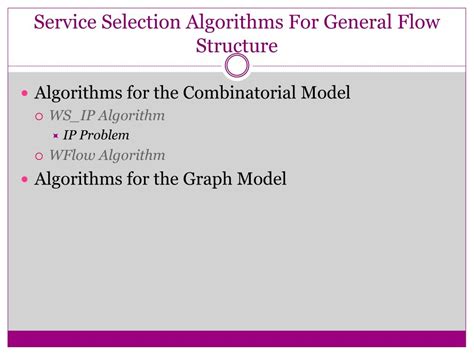 Ppt Efficient Algorithms For Web Services Selection With End To End