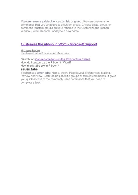 You Can Rename A Default Or Custom Tab Or Group You Can Only Rename