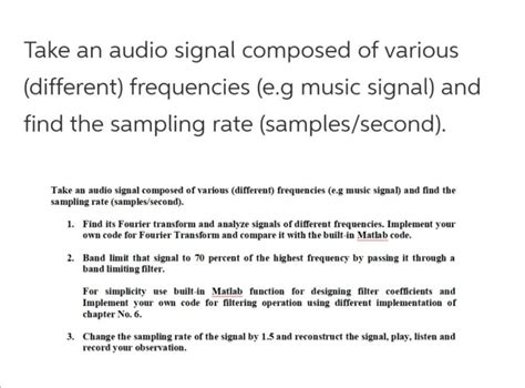 Take An Audio Signal Composed Of Various Different Chegg Com