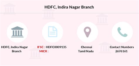 HDFC Indira Nagar IFSC Code HDFC0009135