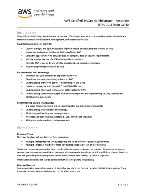 Aws Certified Sysops Administrator Associate Soa C01 Exam Guide Pdf Amazon Web Services