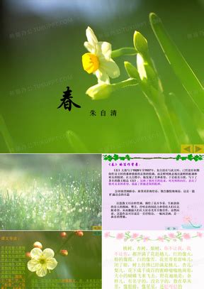 春朱自清课件PPT模板下载 编号lvjdjynk 熊猫办公