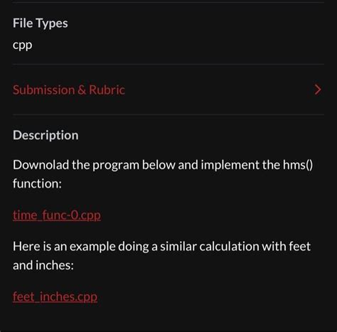 Solved File Types Cpp Submission And Rubric Description