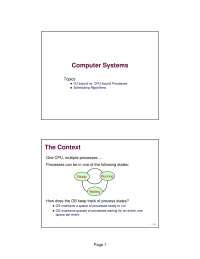 I O Bound Vs CPU Bound Processes And Scheduling Algorithms CSC Study Notes Operating