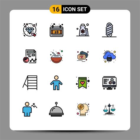 Set Of 16 Vector Flat Color Filled Lines On Grid For Profile Report Cosmetics Coil Double