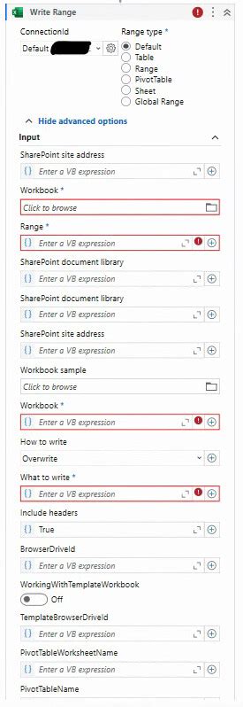 Excel Online Write Range Input Studio UiPath Community Forum