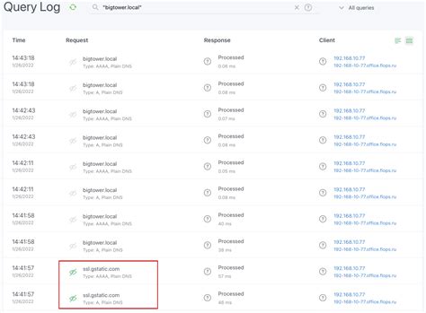 Top Queried Domains Link Leads To Incorrect Query Log Search Result