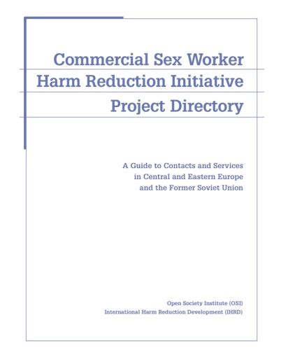 Commercial Sex Worker Harm Reduction Initiative Project Directory