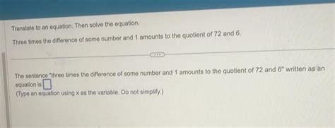 [answered] Translate To An Equation Then Solve The Equation Thr Algebra Kunduz