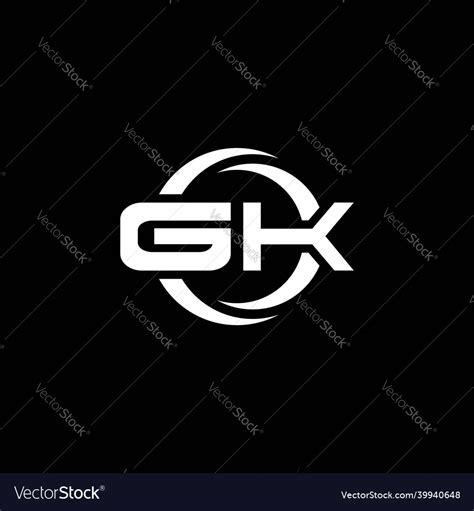 Gk Logo Monogram Design Template Royalty Free Vector Image