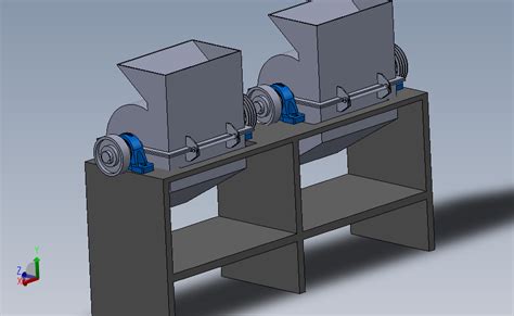 小型锤式粉碎机三维模型设计 SOLIDWORKS 2017 模型图纸下载 懒石网