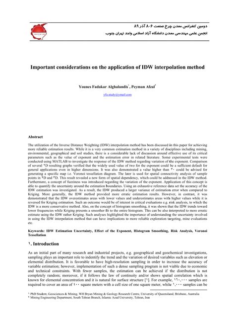 Pdf Important Considerations On The Application Of Idw Interpolation