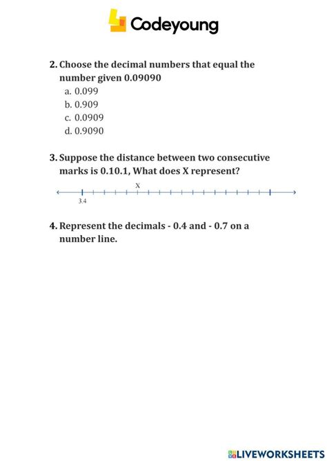 Maths Grade Decimal Worksheet Live Worksheets 58 Off
