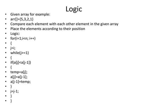 Sorting Elements Increasing Order Pptx Programming Languages Computing
