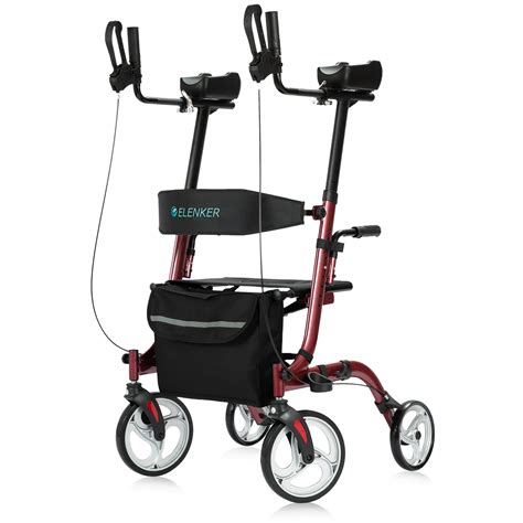 Elenker Upright Rollator Walker Stand Up Folding Rollator Walker Back Erect Rolling Mobility