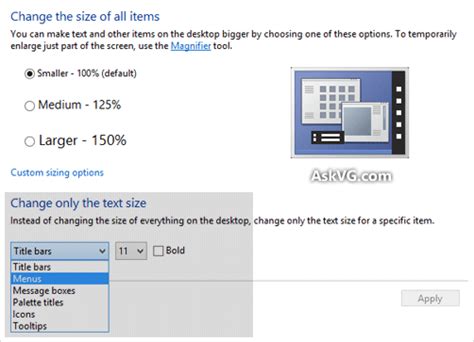 How To Access Advanced Appearance Settings Option And Change Font Size Color In Windows 8 And