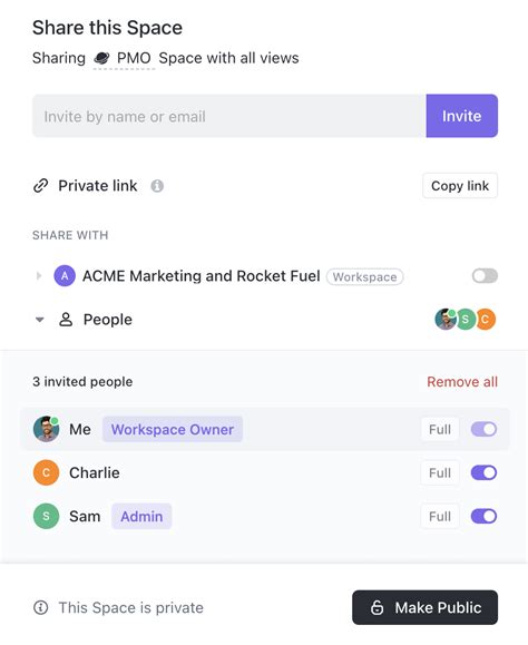 share spaces folders lists and tasks clickup help