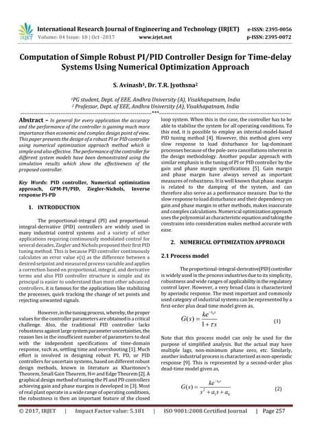 computation of simple robust pi pid controller design for time delay