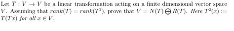 solved let t v v be a linear transformation acting on a