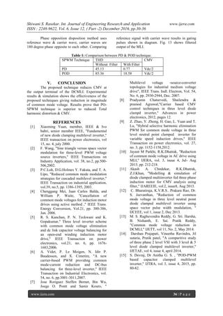 Common Mode Voltage Control In Three Level Diode Clamped Inverter PDF