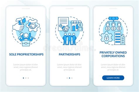 Private Small And Medium Businesses Blue Onboarding Mobile App Screen