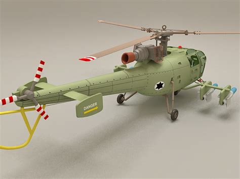 Alouette Iii Attack Helicopter 3d Model 3ds Max Files Free Download