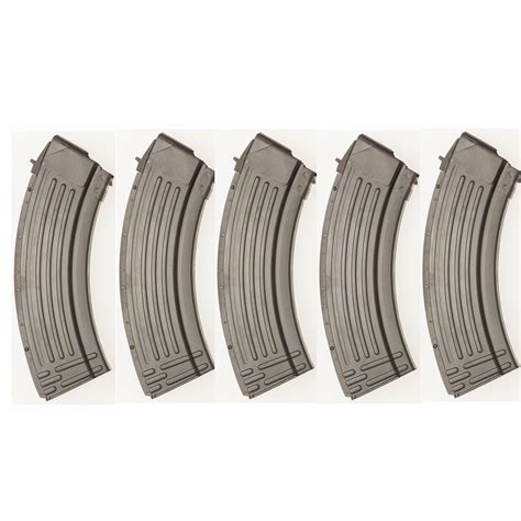 5 Pack Ak47 Ak 47 Military 30 Round 7 62x39 Magazine Ribbed Steel New