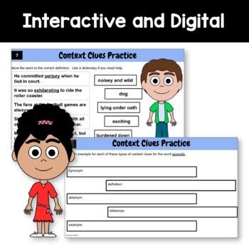 Distance Learning Context Clues Th Grade Interactive Google Slides