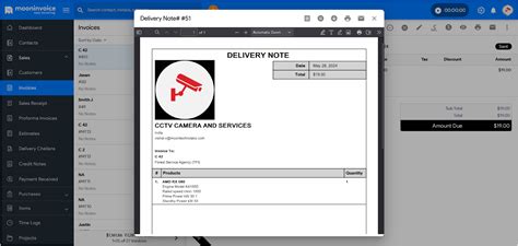 How To Generate Delivery Note In Moon Invoice Moon Invoice Easy