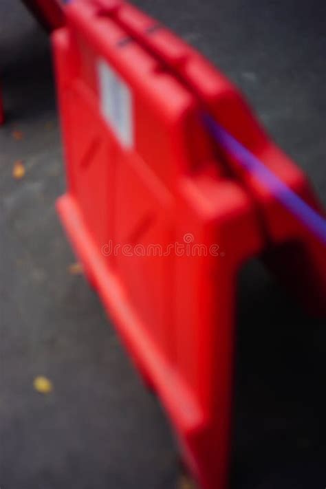 Street Separator With Light Bokeh Of The Highway Stock Photo Image