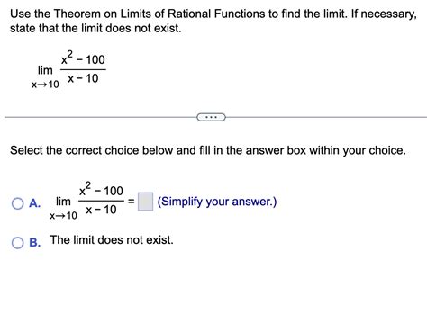 Solved Use The Theorem On Limits Of Rational Functions To Chegg Com