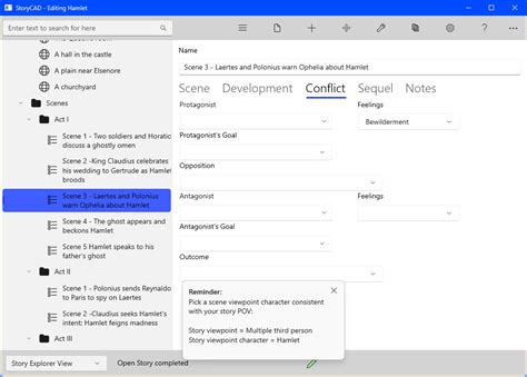 Conflict Tab StoryCAD Manual