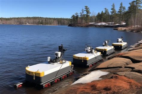 Autonomous Robots Monitoring Environmental Condit Premium Ai Generated Image