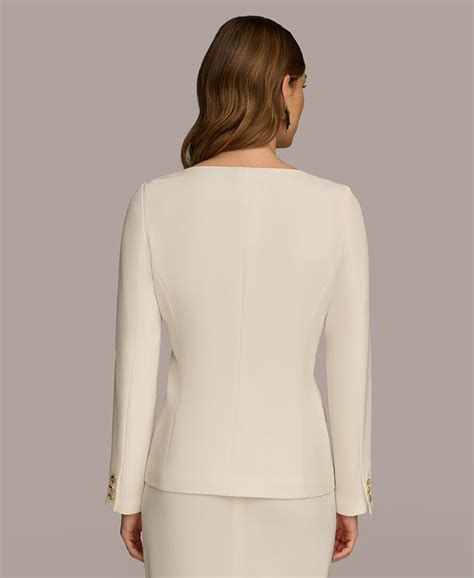 Donna Karan New York Donna Karan Womens Collarless Double Breasted Jacket Macys