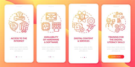 Digital Inclusion Components Red Onboarding Mobile App Page Screen With Concepts 2486856 Vector